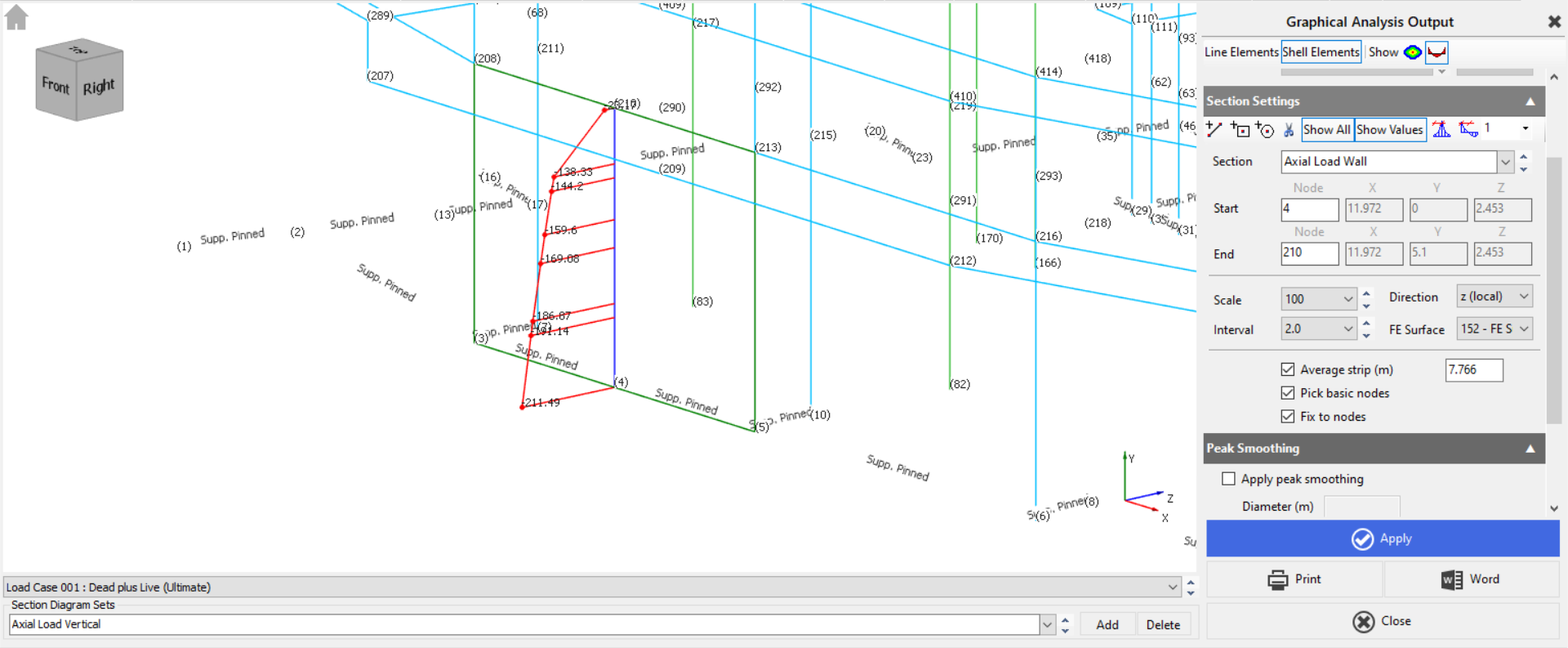 Viewing Total Forces and Stresses for Individual Wall FE Surfaces ...