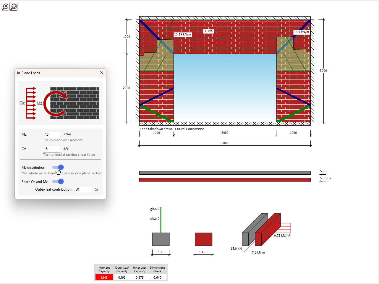 Mz Distribution for In-Plane Loads | MasterSeries Help