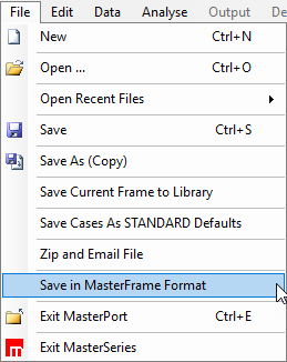 Exporting Your Frame to MasterFrame Format | MasterSeries Help