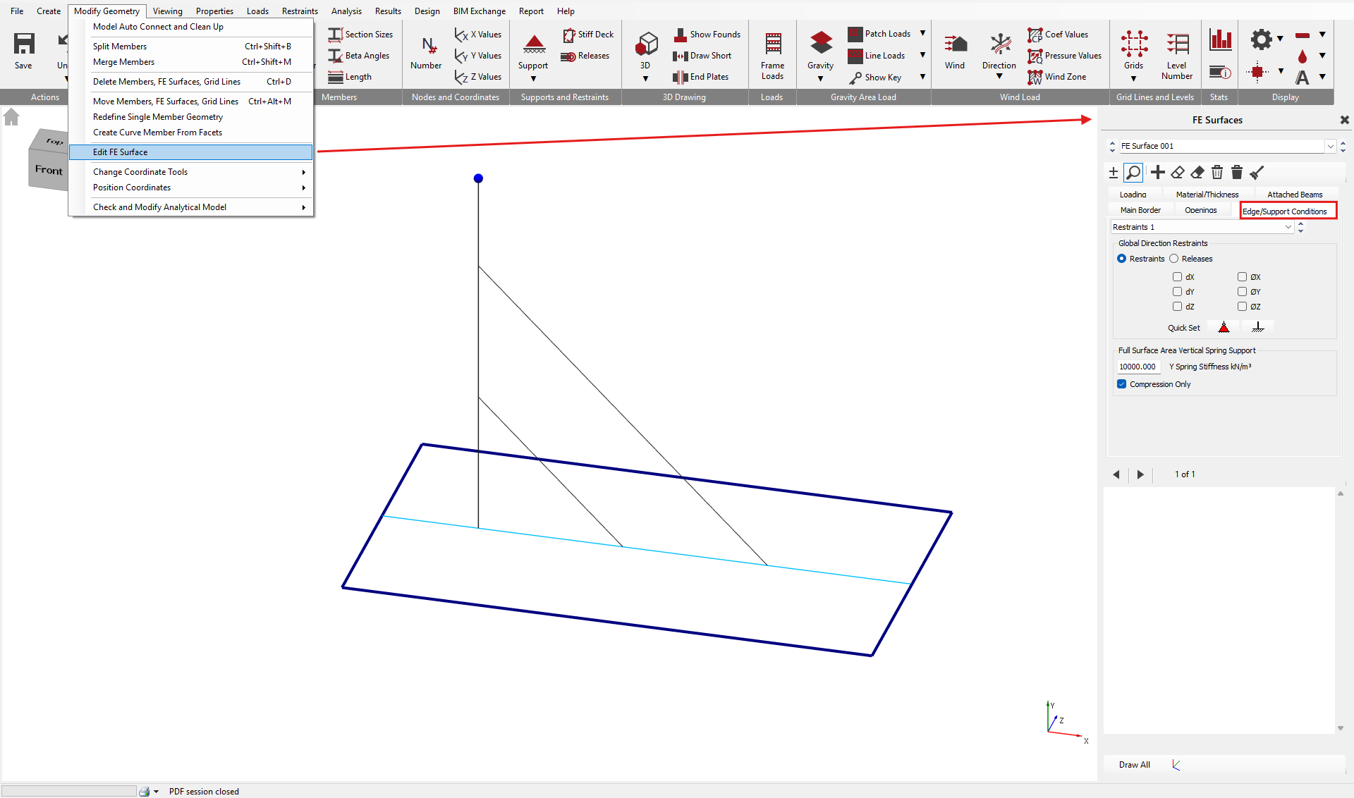 FEA Raft Slabs with Compression Only Soil Springs — Convergence and Stability | MasterSeries Help