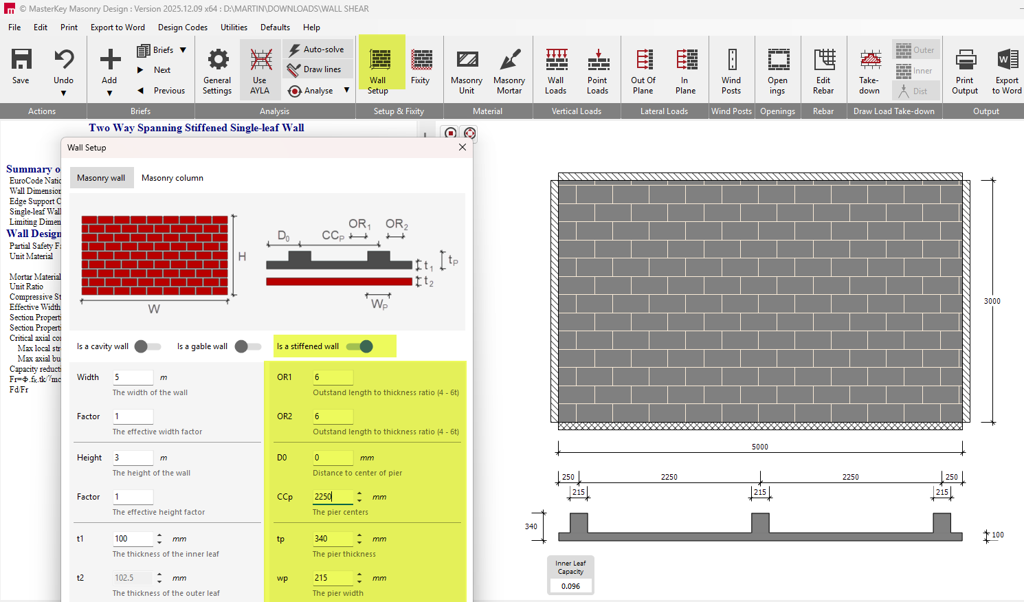 Role of Piers in Wall Panel Design | MasterSeries Help